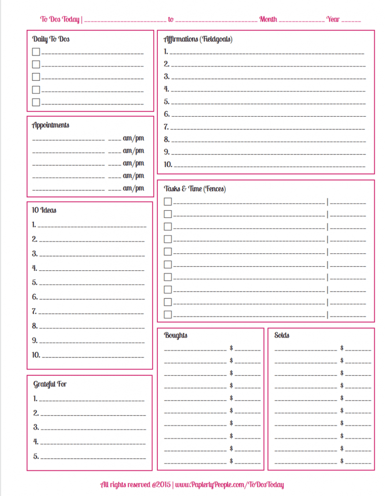 Customized Planner Page – Project Based Planning For Donna Thornton