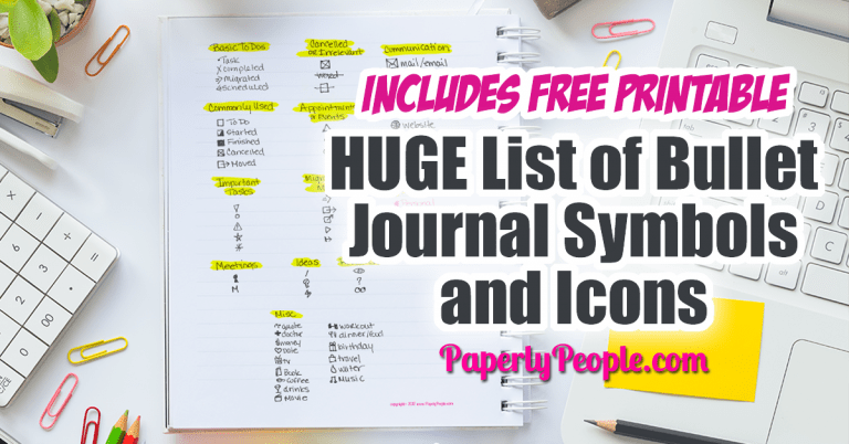 HUGE List of Bullet Journal Symbols and Icons