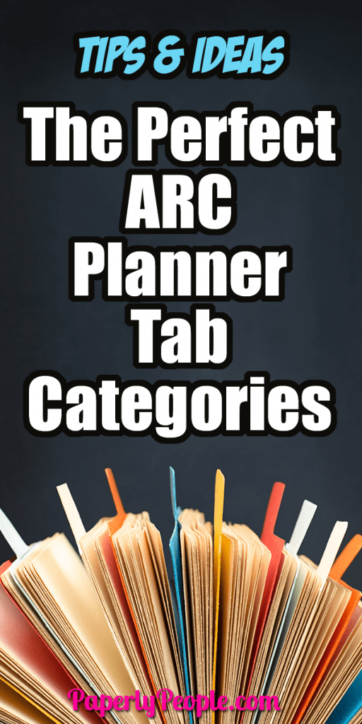 The Perfect ARC Planner Tab Categories