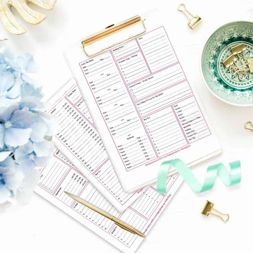 Printable Planner Calendar System For Staples ARC System or 3 Ring Binder