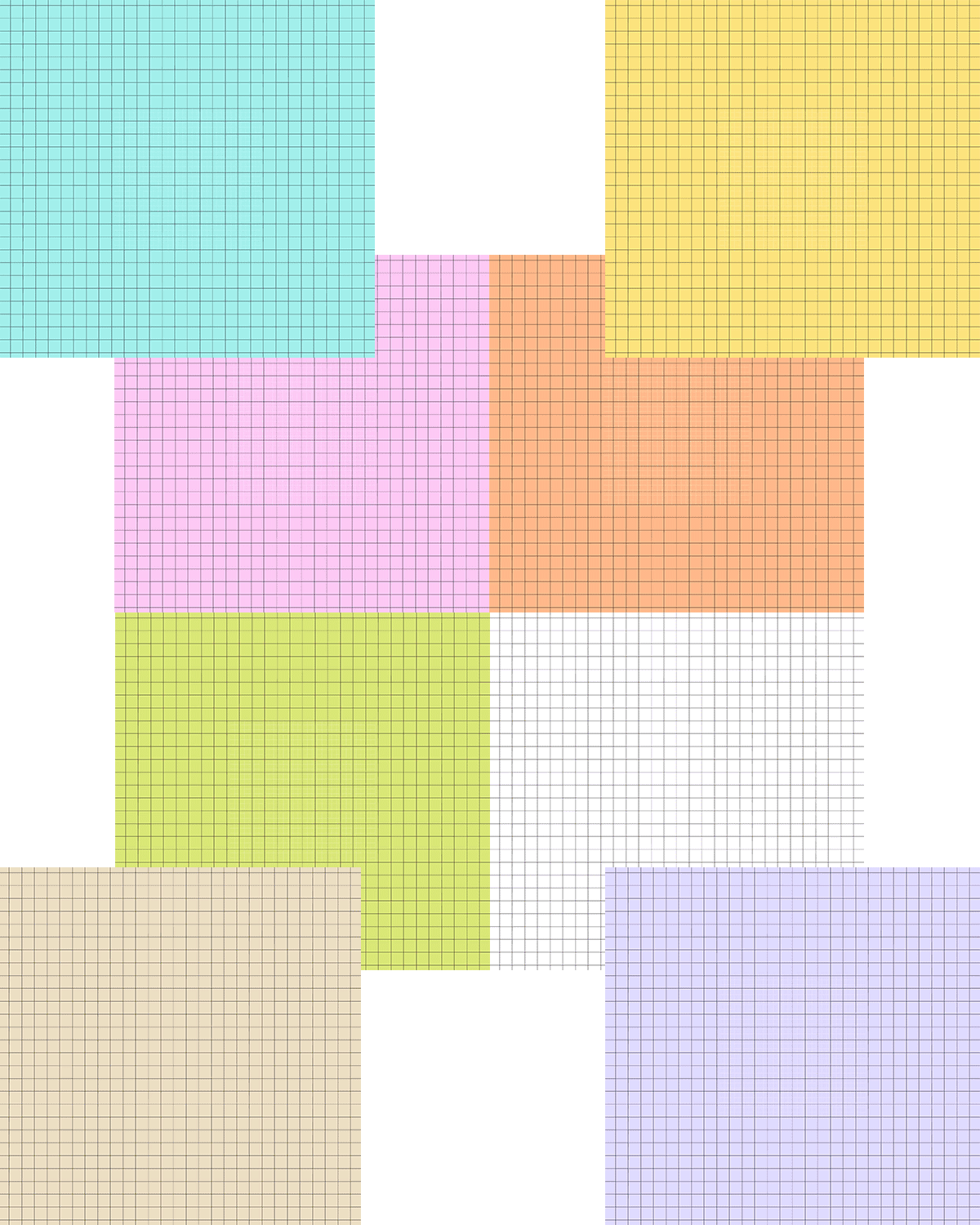 Colorful Grid Inserts for Travelers Notebooks