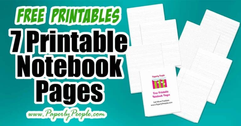 Free Printable Notebook Pages for Back to School